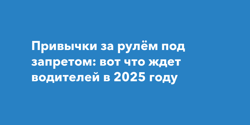 Привычки за рулём под запретом: вот что ждет водителей в 2025 году | ufa-town.ru