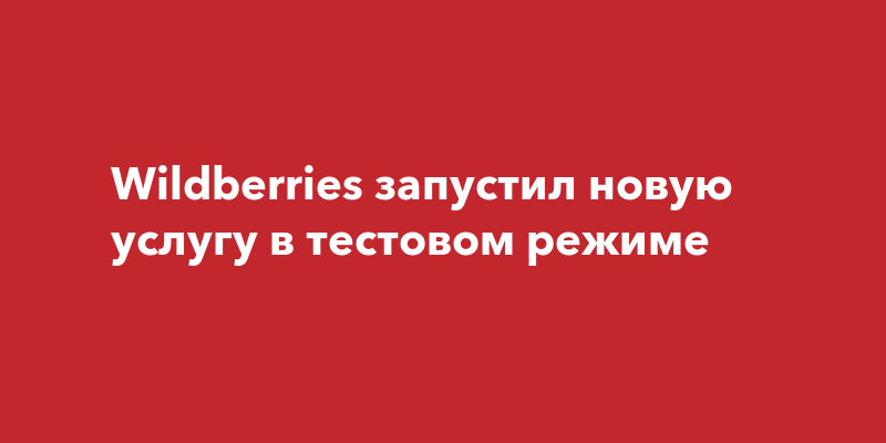 Wildberries запустил новую услугу в тестовом режиме | ufa-town.ru